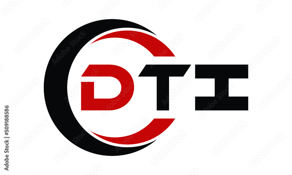 DTI swoosh three letter logo design vector template | monogram logo ...