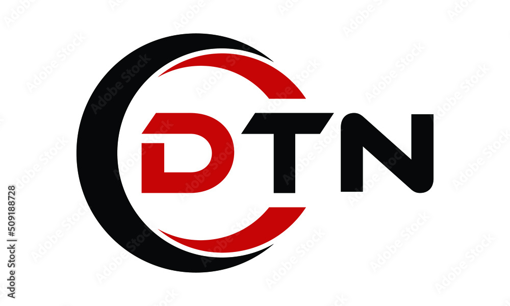 DTN swoosh three letter logo design vector template | monogram logo ...