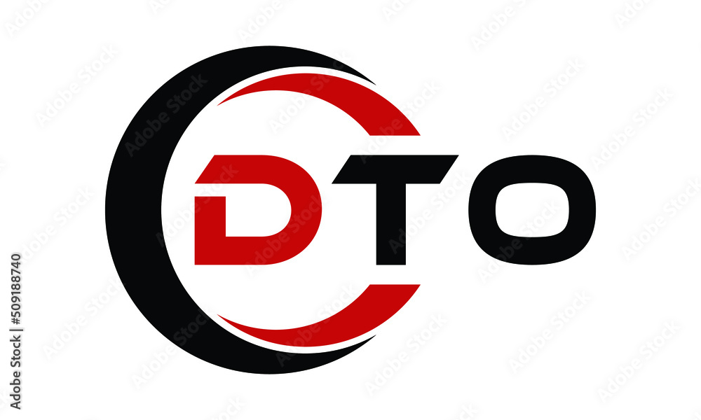 DTO swoosh three letter logo design vector template | monogram logo ...