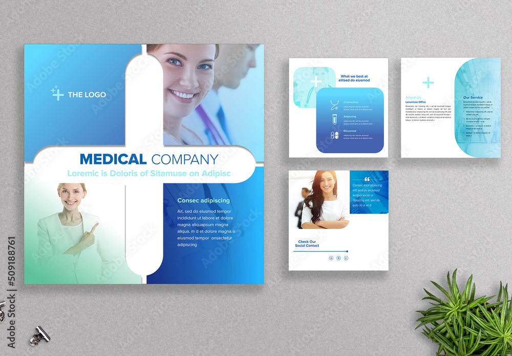 Social Media Post Medical and Health Company Stock Template | Adobe Stock