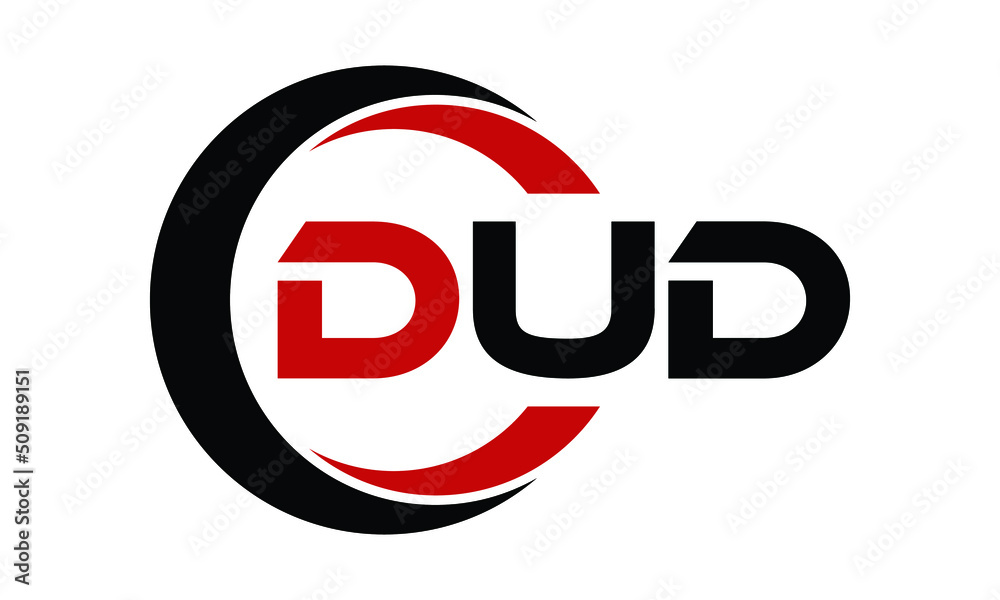 DUD swoosh three letter logo design vector template | monogram logo ...