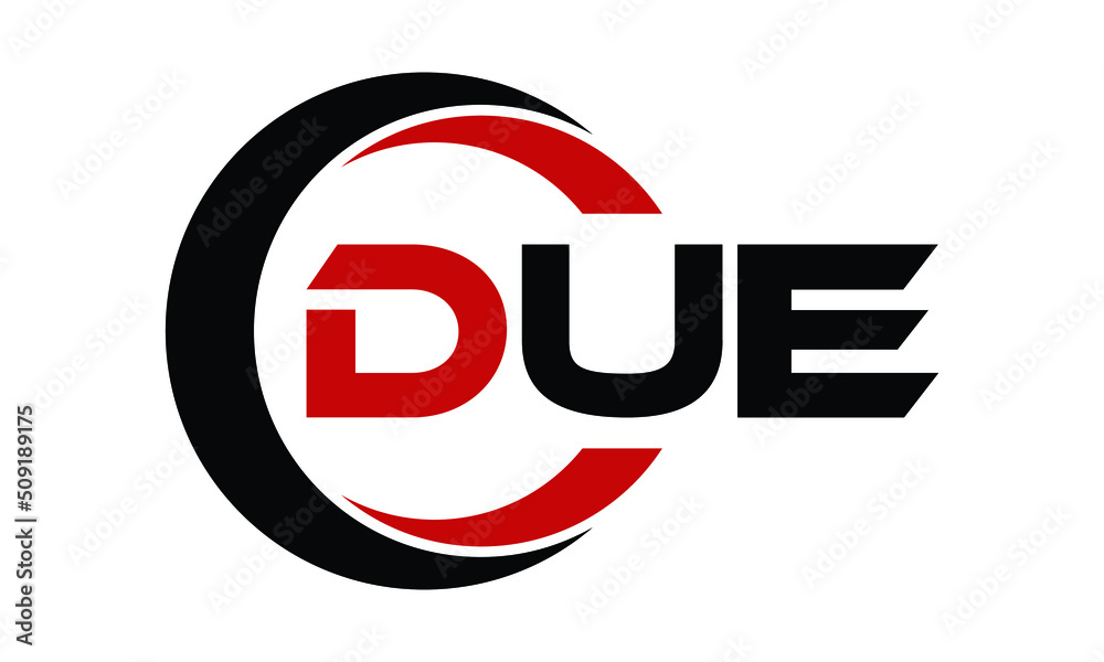 DUE swoosh three letter logo design vector template | monogram logo ...