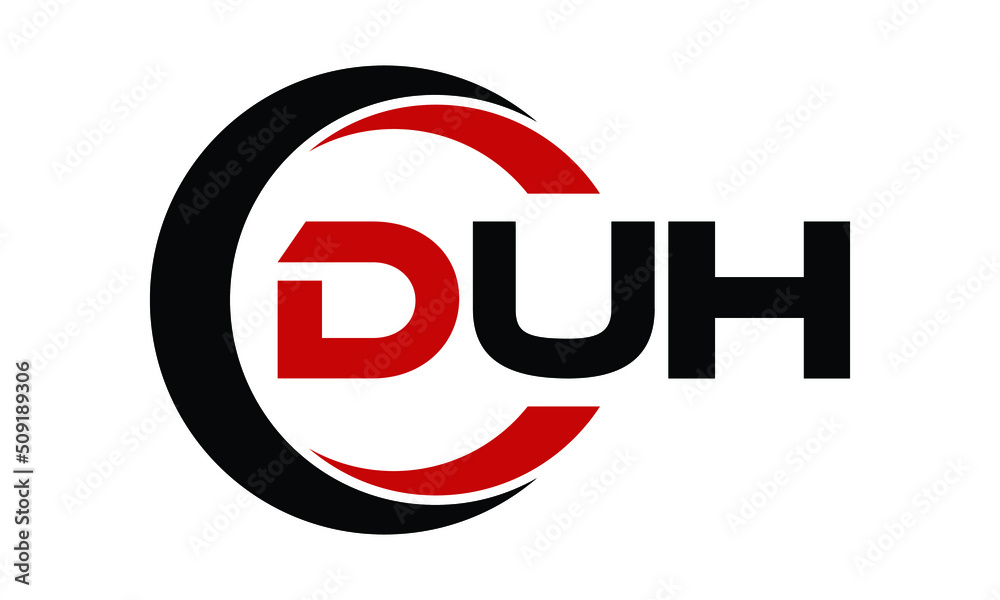 DUH swoosh three letter logo design vector template | monogram logo ...