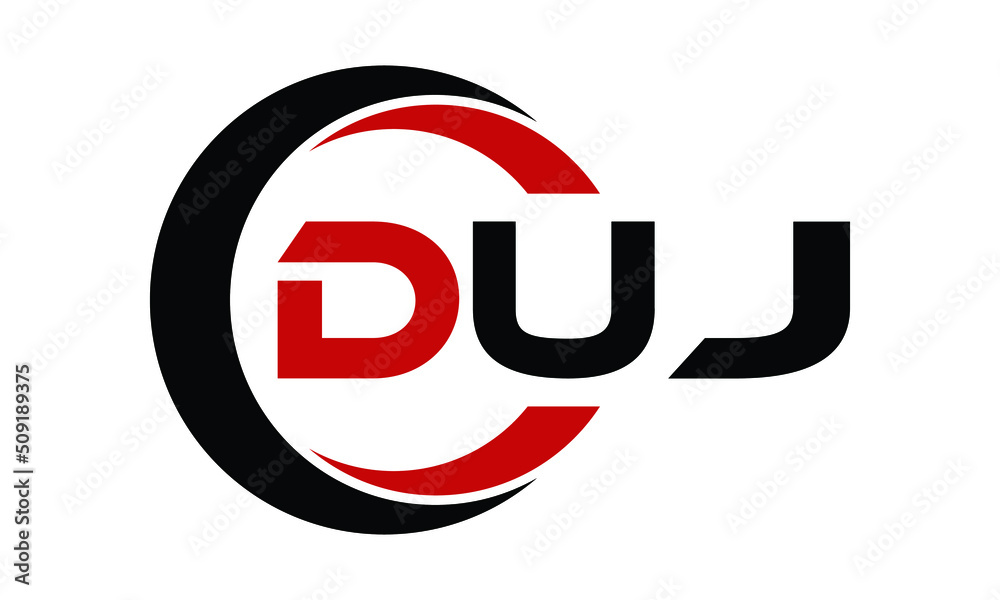 DUJ swoosh three letter logo design vector template | monogram logo ...