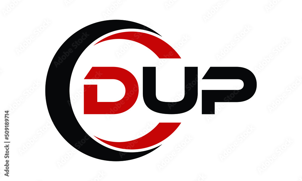 DUP swoosh three letter logo design vector template | monogram logo ...