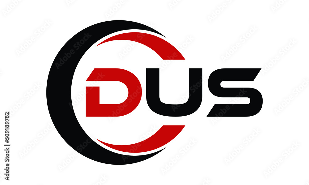 DUS swoosh three letter logo design vector template | monogram logo ...