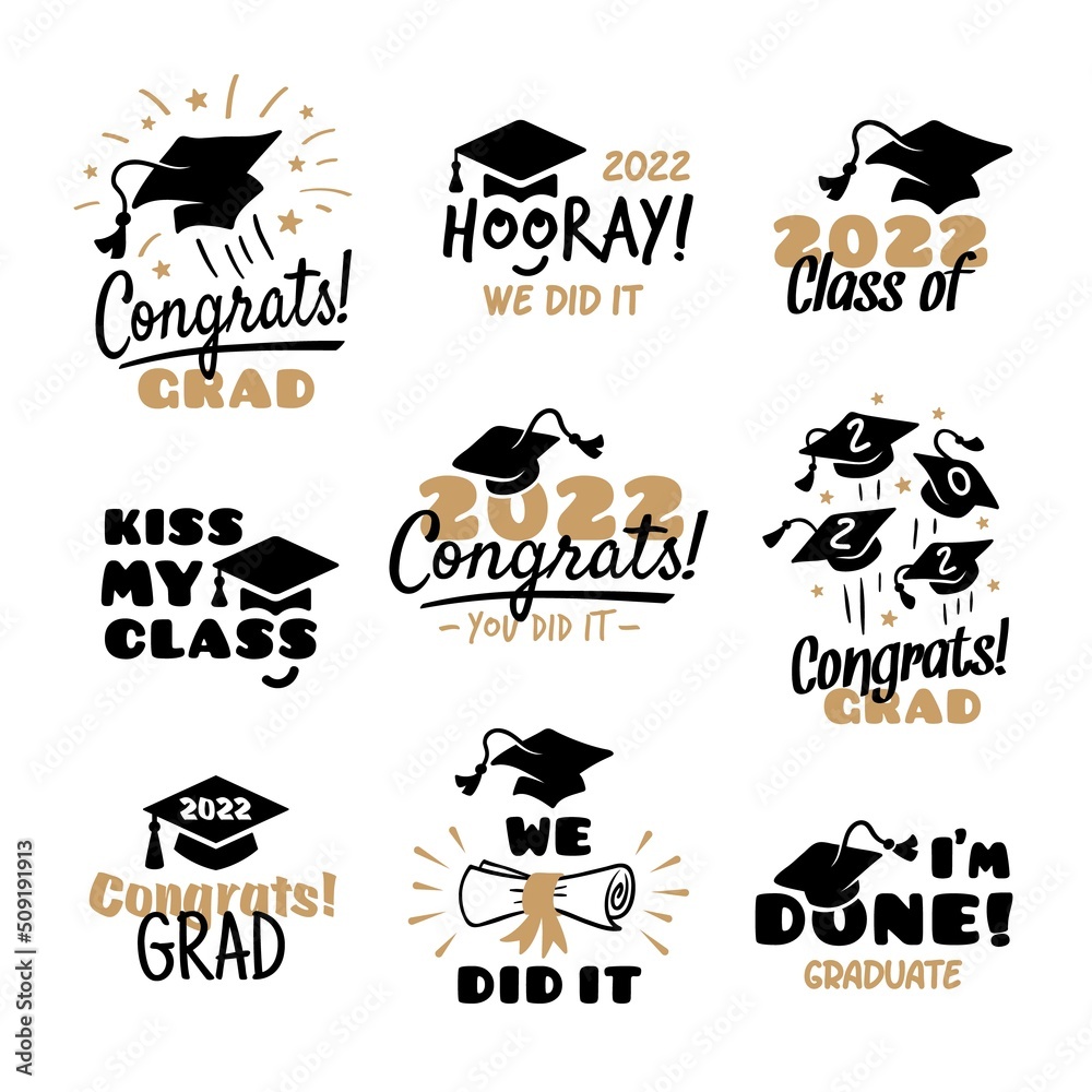 Student graduate badges. College graduation quotes, congratulations ...