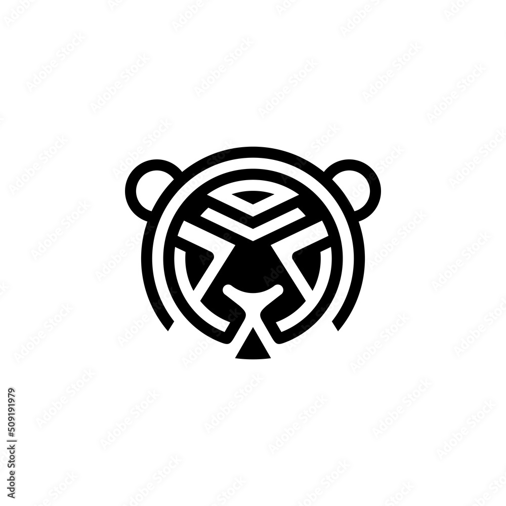 unique tiger logo design icon, tiger logo concept with geometric circle ...
