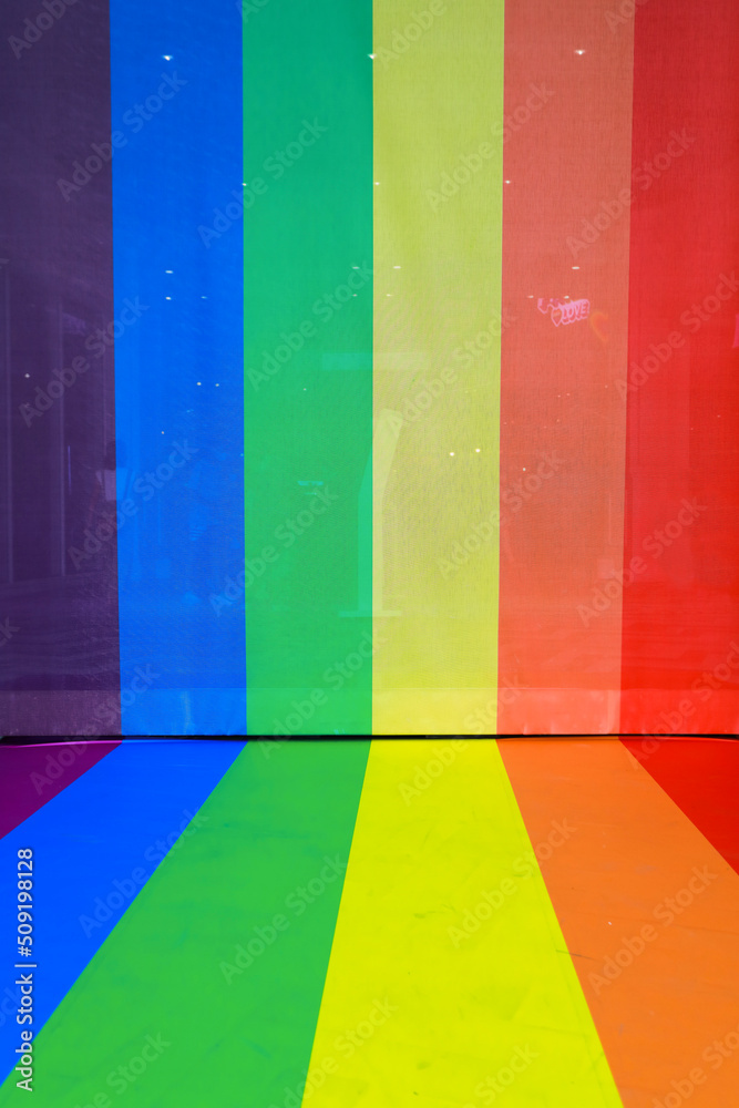 Rainbow walkway welcomes Pride Month festival.Rainbow pride is a symbol ...