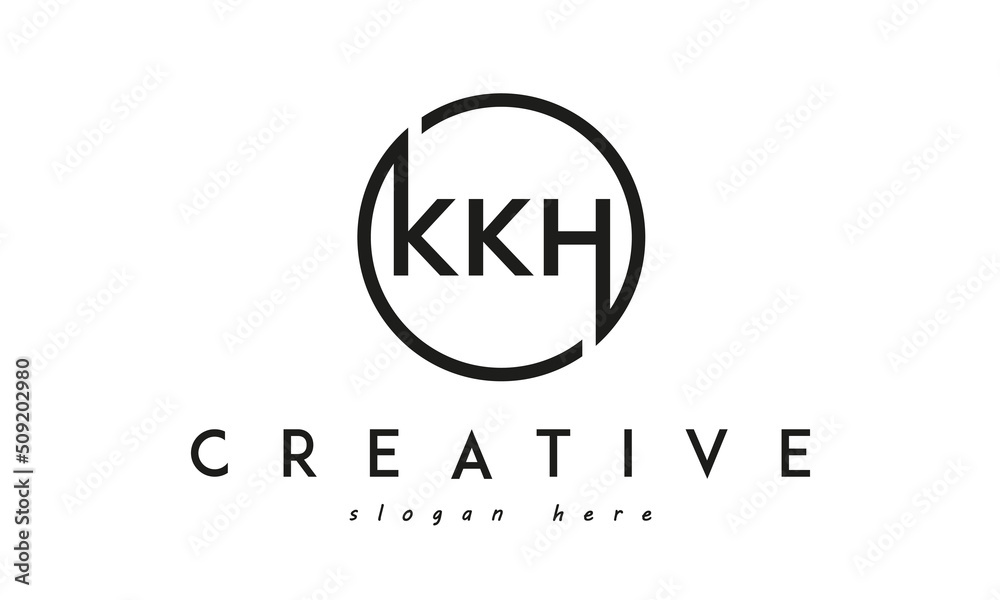 initial KKH three letter logo circle black design Stock Vector | Adobe ...