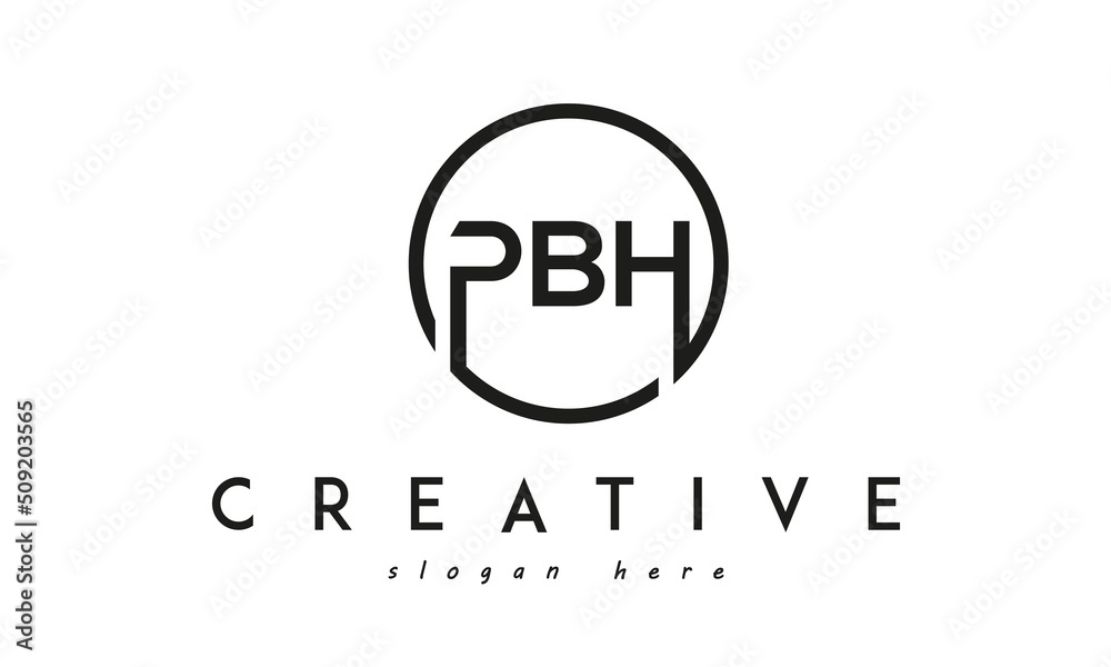 initial PBH three letter logo circle black design Stock Vector | Adobe ...