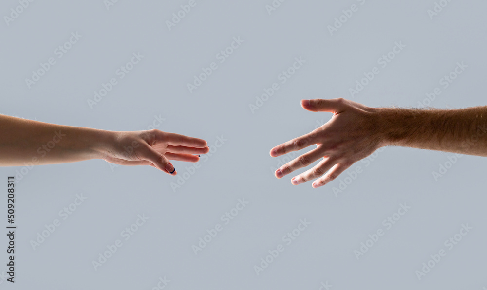 Helping hand outstretched, isolated arm, salvation. Close up help hand ...