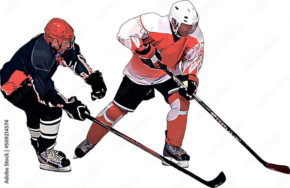 Color vector image of two hawkers from different teams fighting for the ...