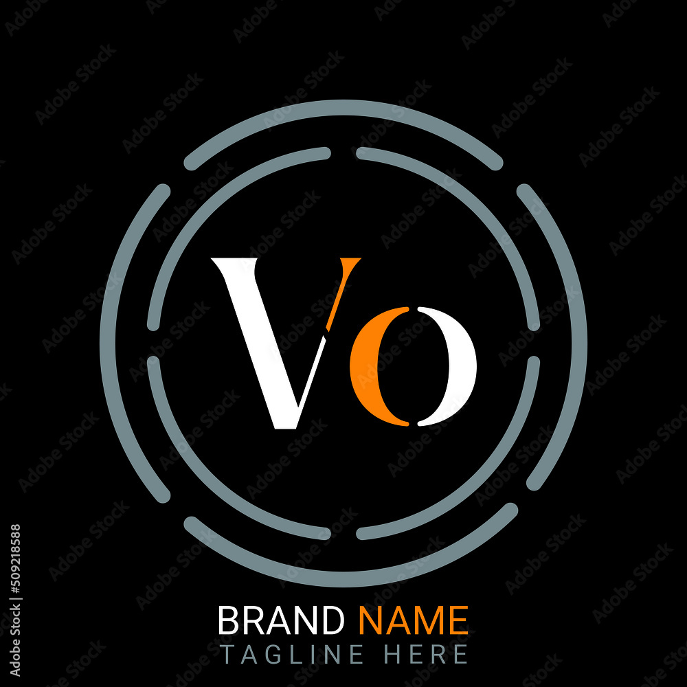 Vo Letter Logo design. black background. Stock Vector | Adobe Stock
