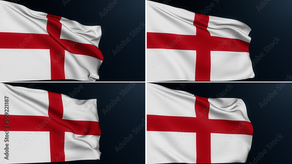 England flag. Saint George's Cross. London sign. Collection of English ...