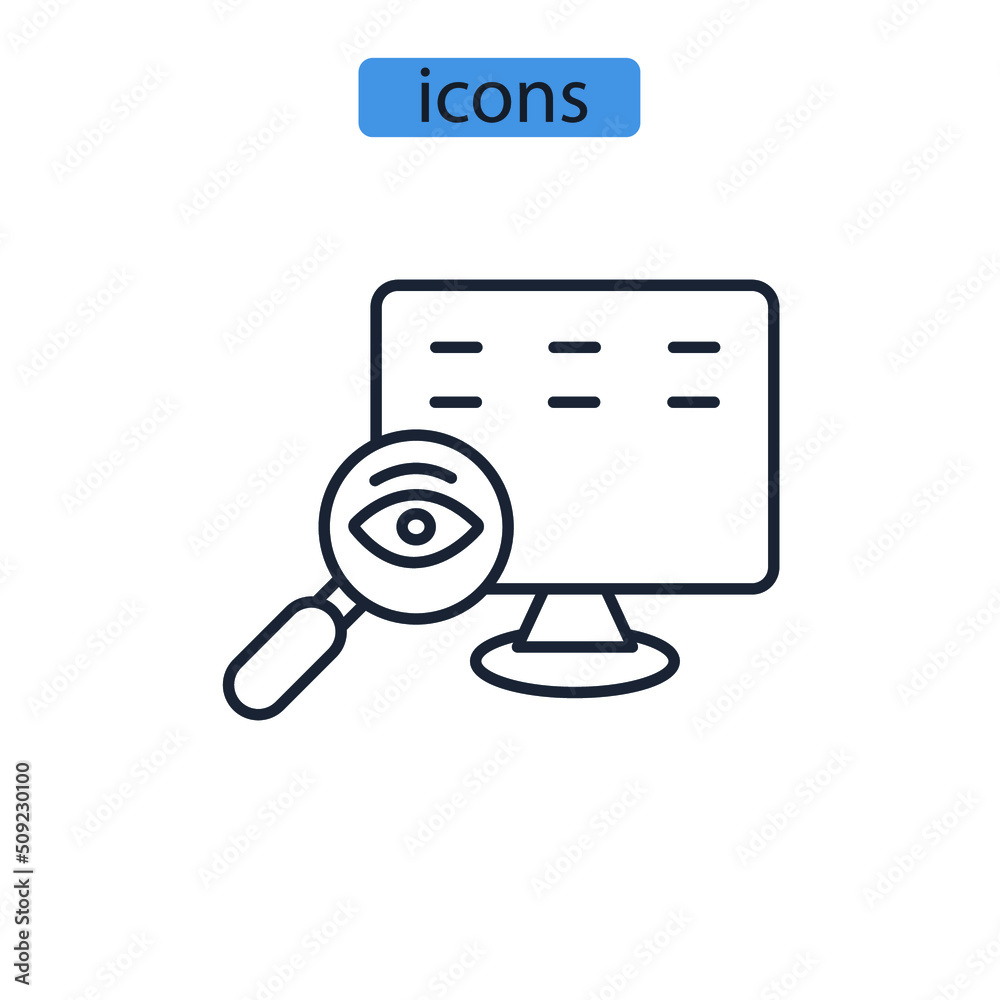 detection icons symbol vector elements for infographic web Stock Vector ...