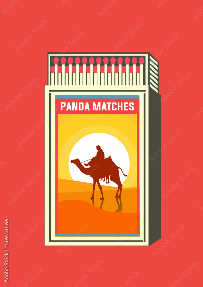 matchbox old style design template vector illustration or Matchbox and ...