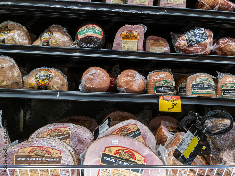 Woodinville, WA USA - circa April 2022: Straight on view of a variety ...