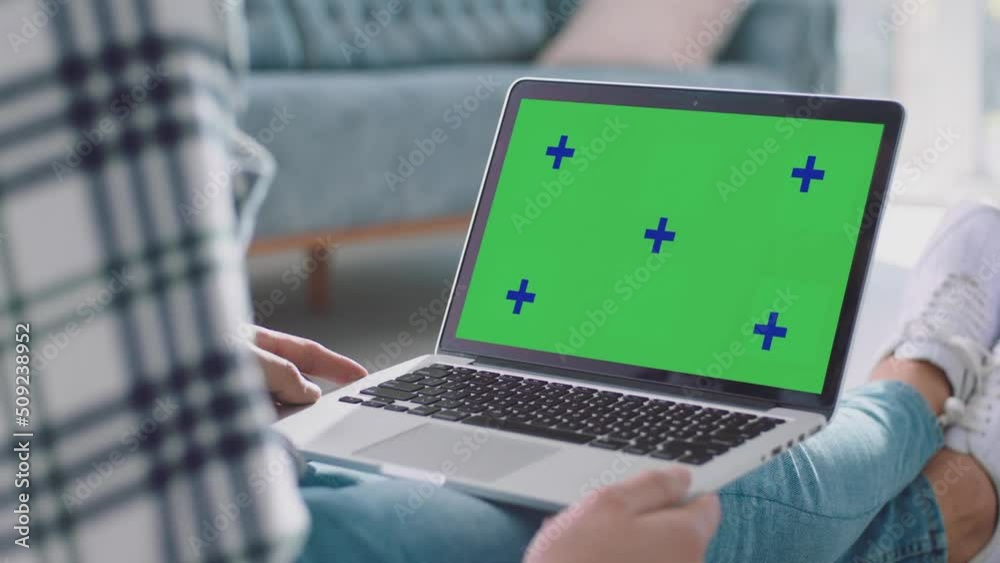 guy presses on laptop keyboard, green screen, chroma key Stock Video ...