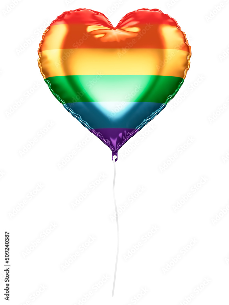 3d rendering of balloon with lgbtqia+ pride flag colors Stock ...