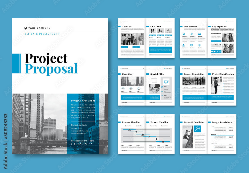 Project Proposal Brochure Layout Stock Template | Adobe Stock