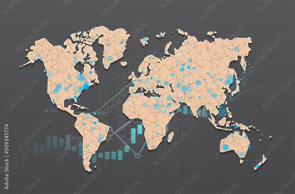 World map with infographic Stock Vector | Adobe Stock