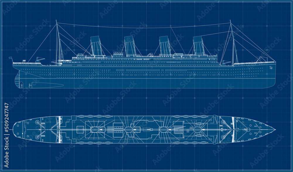 British transatlantic steamer. The largest passenger ship in world ...