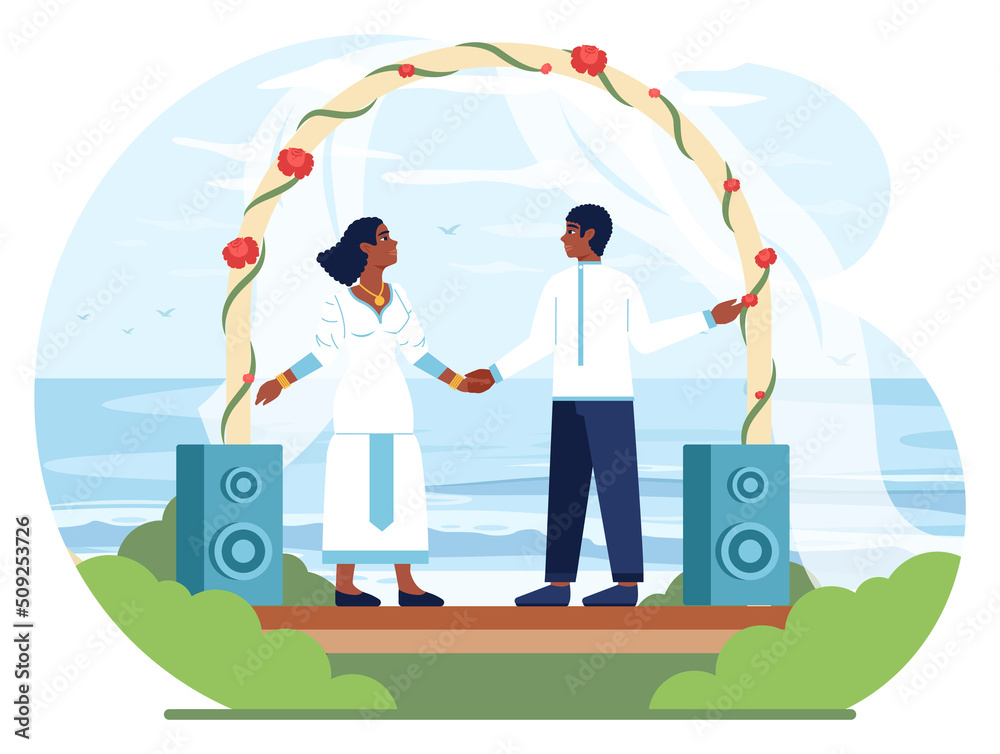 African wedding traditional ceremony. Black bride and groom Stock ...