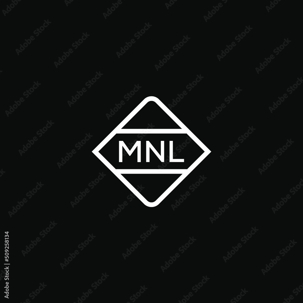 Mnl 3 Letter Design For Logo And Iconmnl Monogram Logovector Illustration With Black
