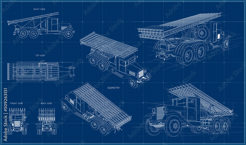 M-13 Katyusha. Soviet military vehicle with a rocket artillery system ...