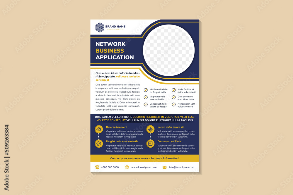 business network application flyer design template use vertical layout ...