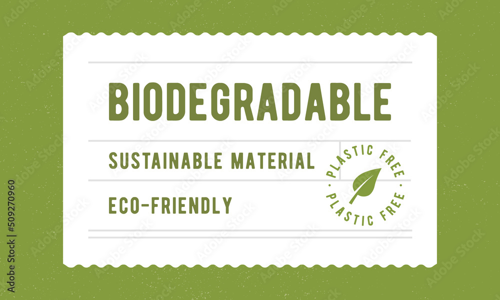 Biodegradable tag. Eco, Bio label vintage packaging design. Recycle ...
