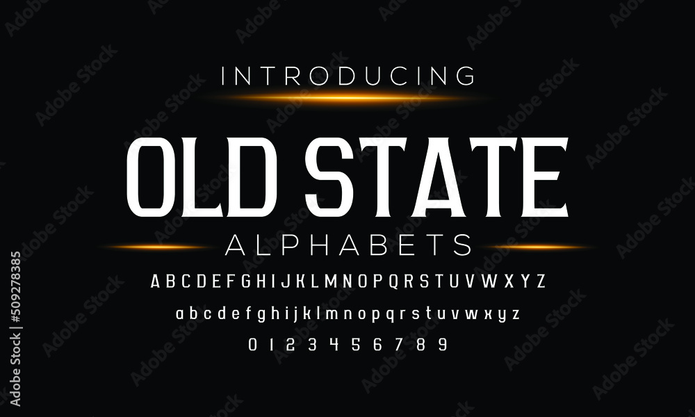 Modern OLD STATE alphabet letters font. Classic Lettering Minimal ...