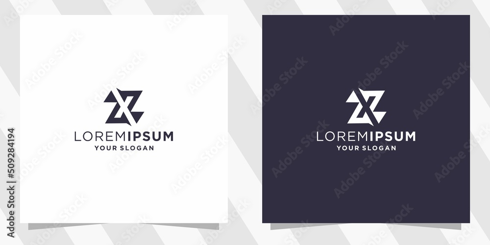 letter zx xz logo with minimal design Stock Vector | Adobe Stock