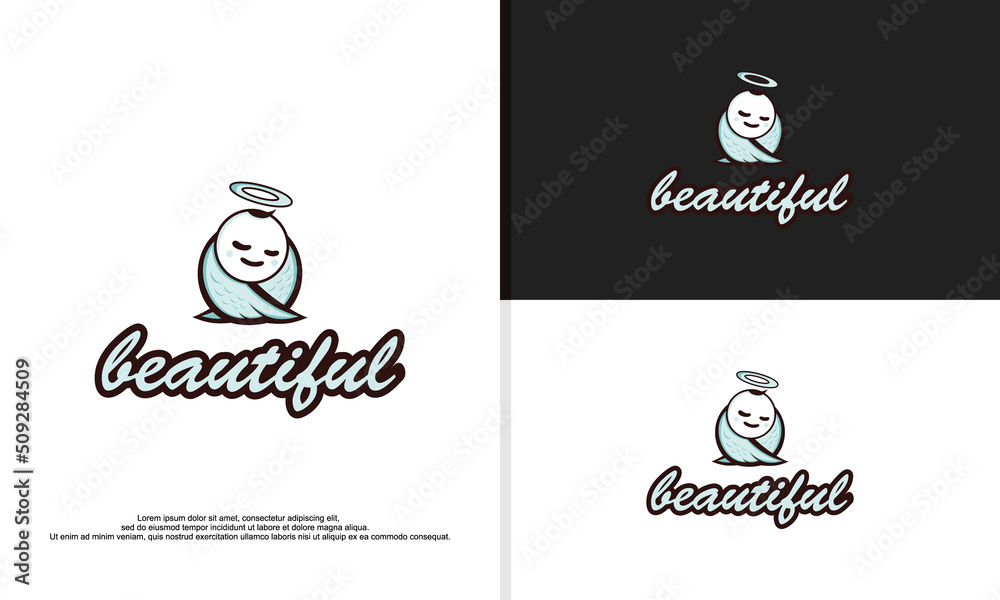 logo illustration vector graphic of baby angel. Stock Vector | Adobe Stock