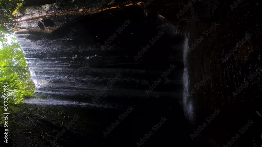 Vertical Video, Tukad Cepung Waterfall, Bali Island, Indonesia. Water ...