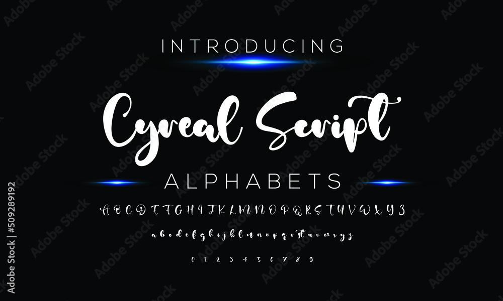 CYREAL SECRIPT Hand drawn calligraphic vector monoline font. Distress ...