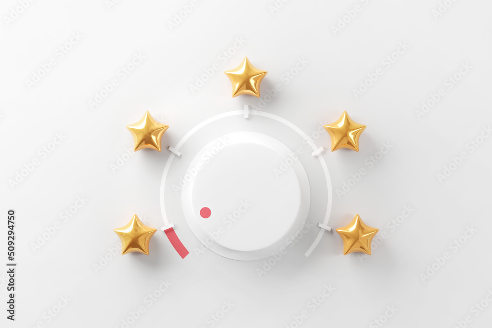Customer satisfaction meter with star rating. evaluation, Increase ...