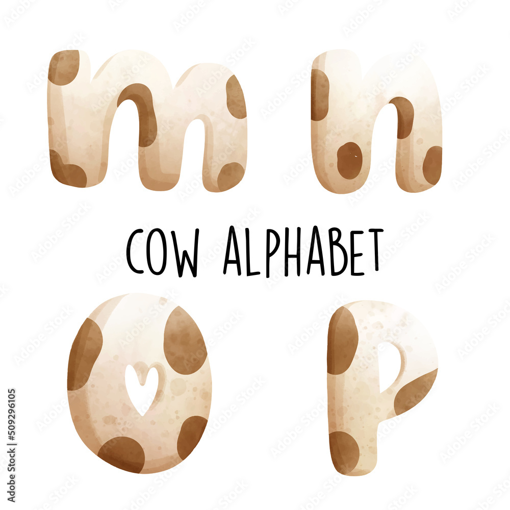 cow alphabet,cow font. Vector illustration Stock Vector | Adobe Stock