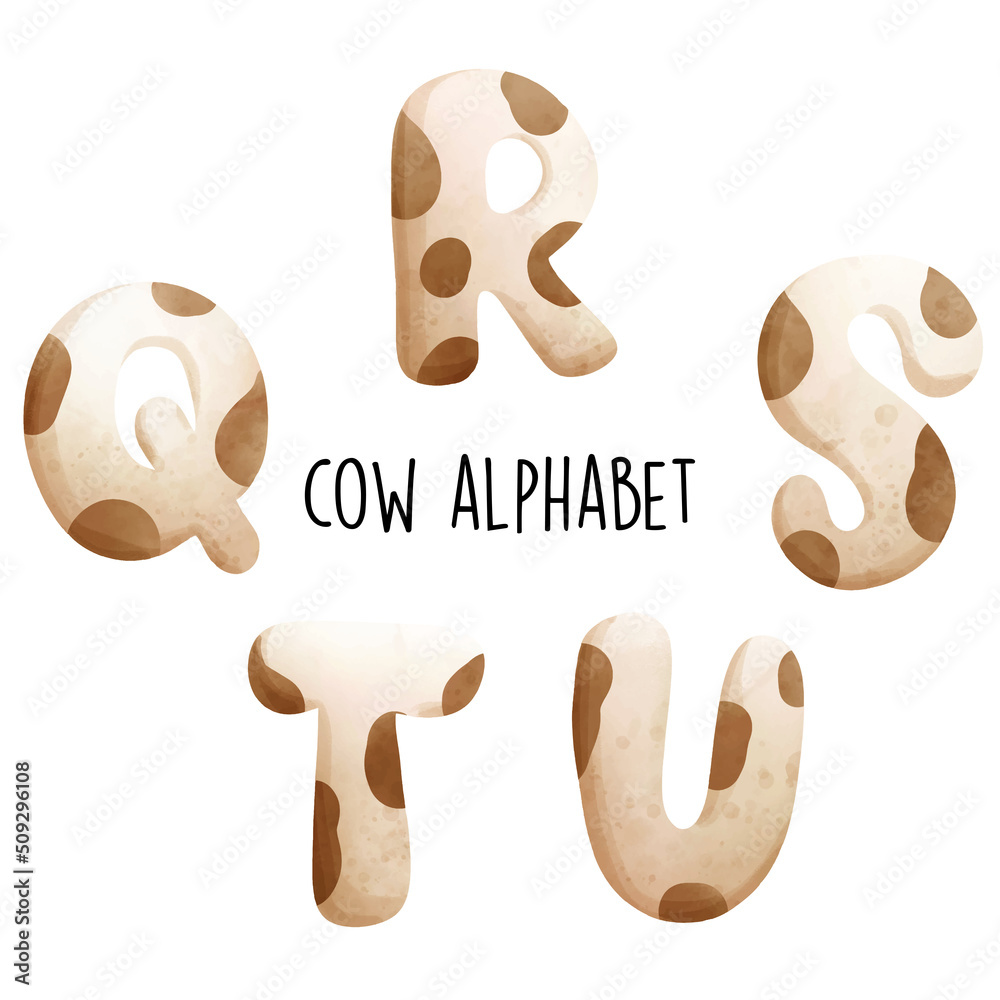 cow alphabet,cow font. Vector illustration Stock Vector | Adobe Stock