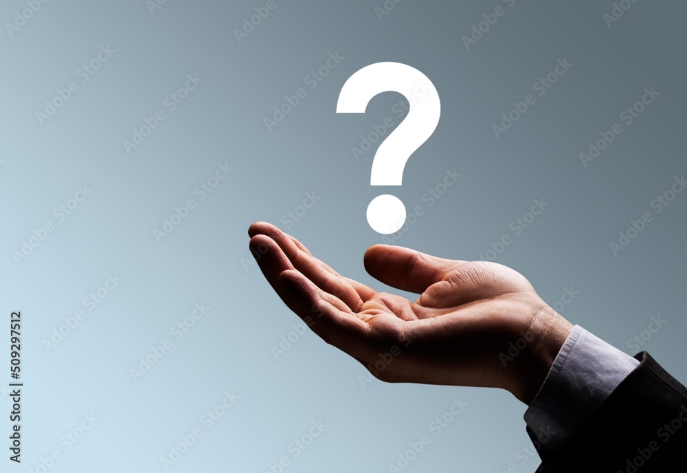 businessman hand holding question mark. concept of Question mark and ...