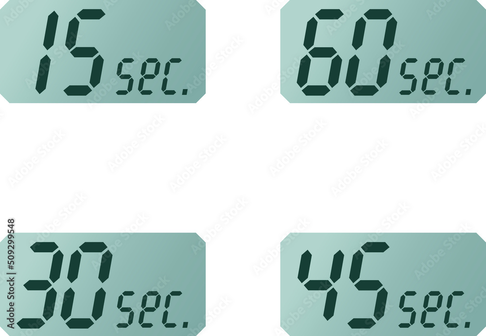 Simple quarter 15,30,45,60 second digital timer clock icon Stock Vector ...