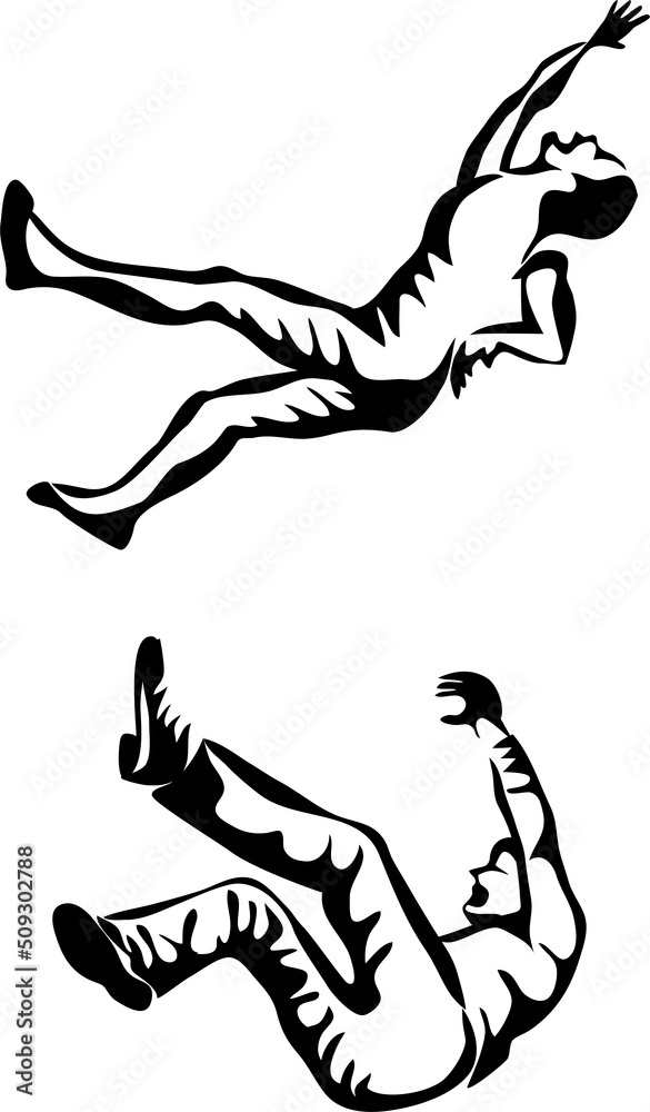 Slipping and falling - vector illustration Stock Vector | Adobe Stock