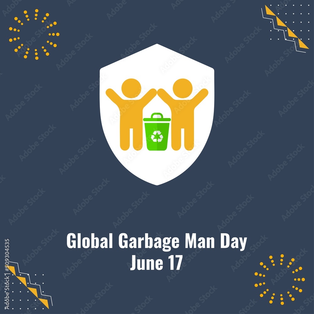 Trash can and Garbage Man vector icon. Global Garbage Man Day design concept, suitable for ...