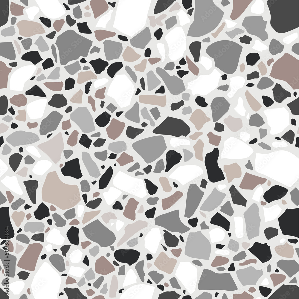 Brown terrazzo seamless texture. Floor tile, polished stone pattern ...