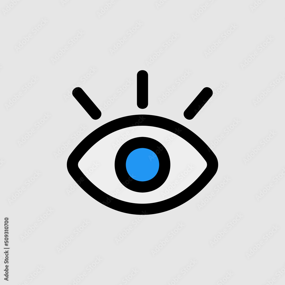 Visibility icon in filled line style about essentials, use for website ...