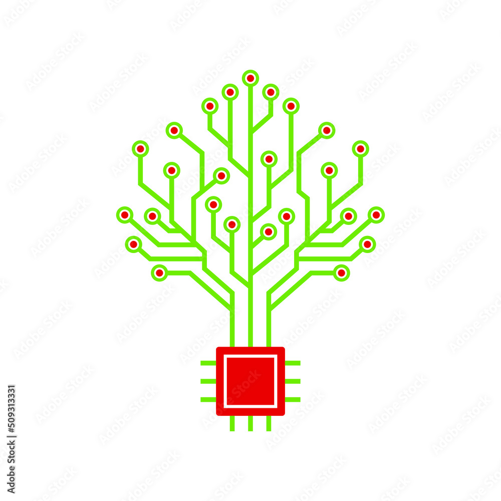 electronic circuit logo can be use for icon, sign, logo and etc Stock ...