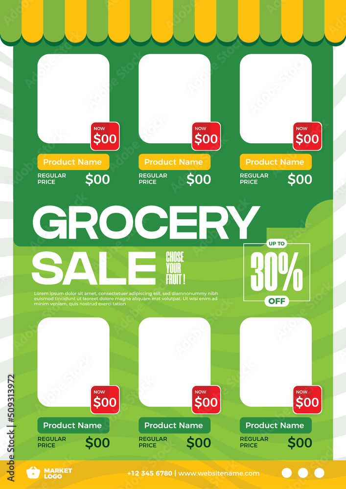 ready-to-print grocery store sale promotion catalog template Stock ...