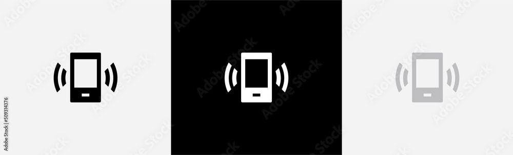 Mobile phone ringing or vibrating flat icon for apps and websites Stock ...
