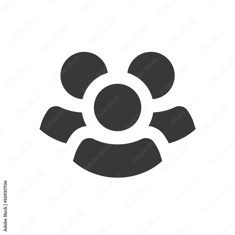 People icon vector or person group pictogram black and white, staff ...